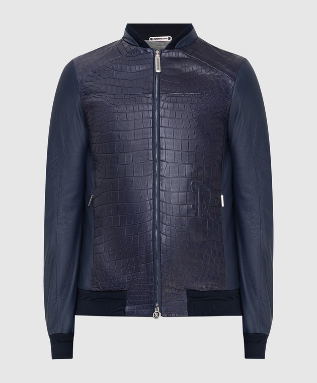 Stefano Ricci - Navy blue crocodile and deerskin jacket MDJ11000105502 ...