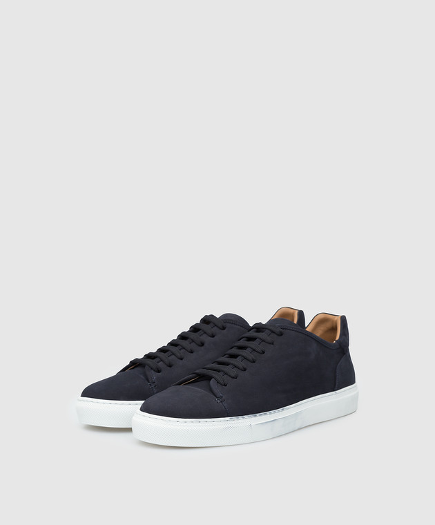 Enrico Mandelli - Navy Suede Sneakers Z0TENN5217 - shop with European ...