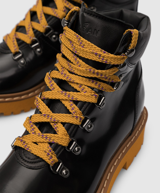 HOGAN - Pedula Black Leather Boots HXW5430DR60QC7 - shop with Greece ...