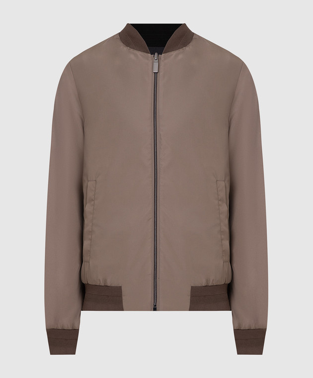 Canali - Dark Beige Reversible Bomber Jacket SG01121O40686 - shop with ...