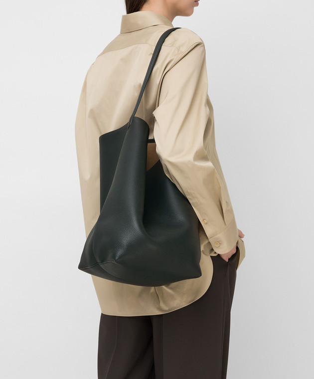 The Row - N/S Park Dark Green Leather Hobo Bag W1273L129 - shop with ...