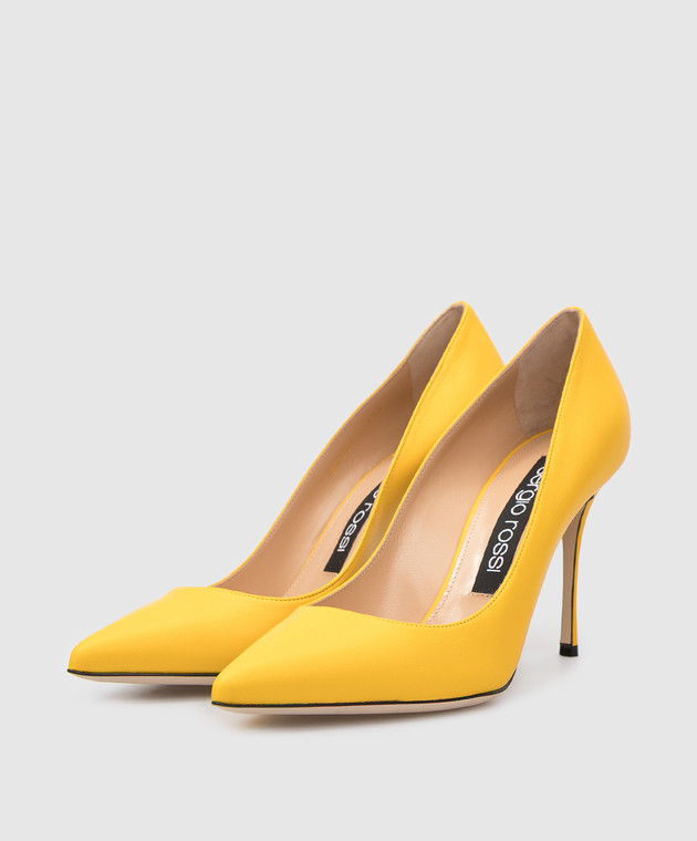 Sergio Rossi - Godiva yellow leather pumps A43843MAGN05 - shop with ...