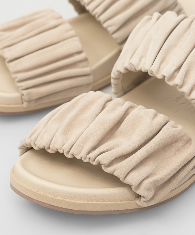 Santoni - Light Beige Suede Slippers WHYE59411FPGTMGD - shop with ...