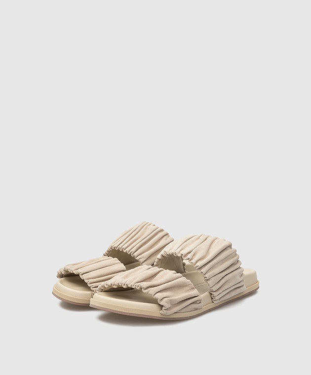 Santoni - Light Beige Suede Slippers WHYE59411FPGTMGD - shop with ...