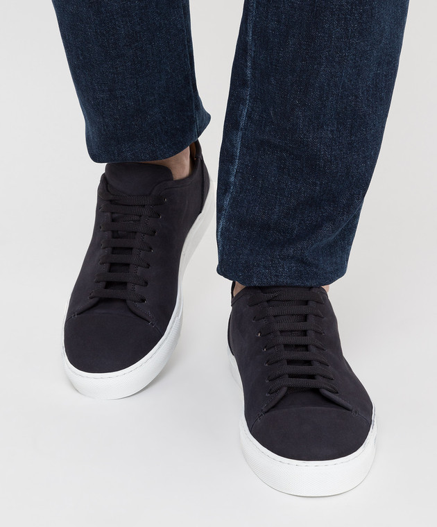 Enrico Mandelli - Navy Suede Sneakers Z0TENN5217 - shop with European ...