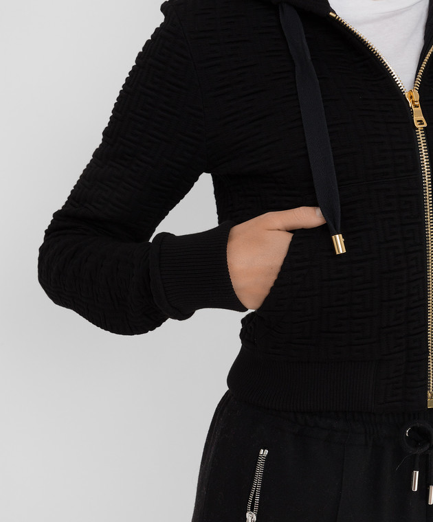 Balmain - Sports jacket in the textured pattern of the monogram logo ...