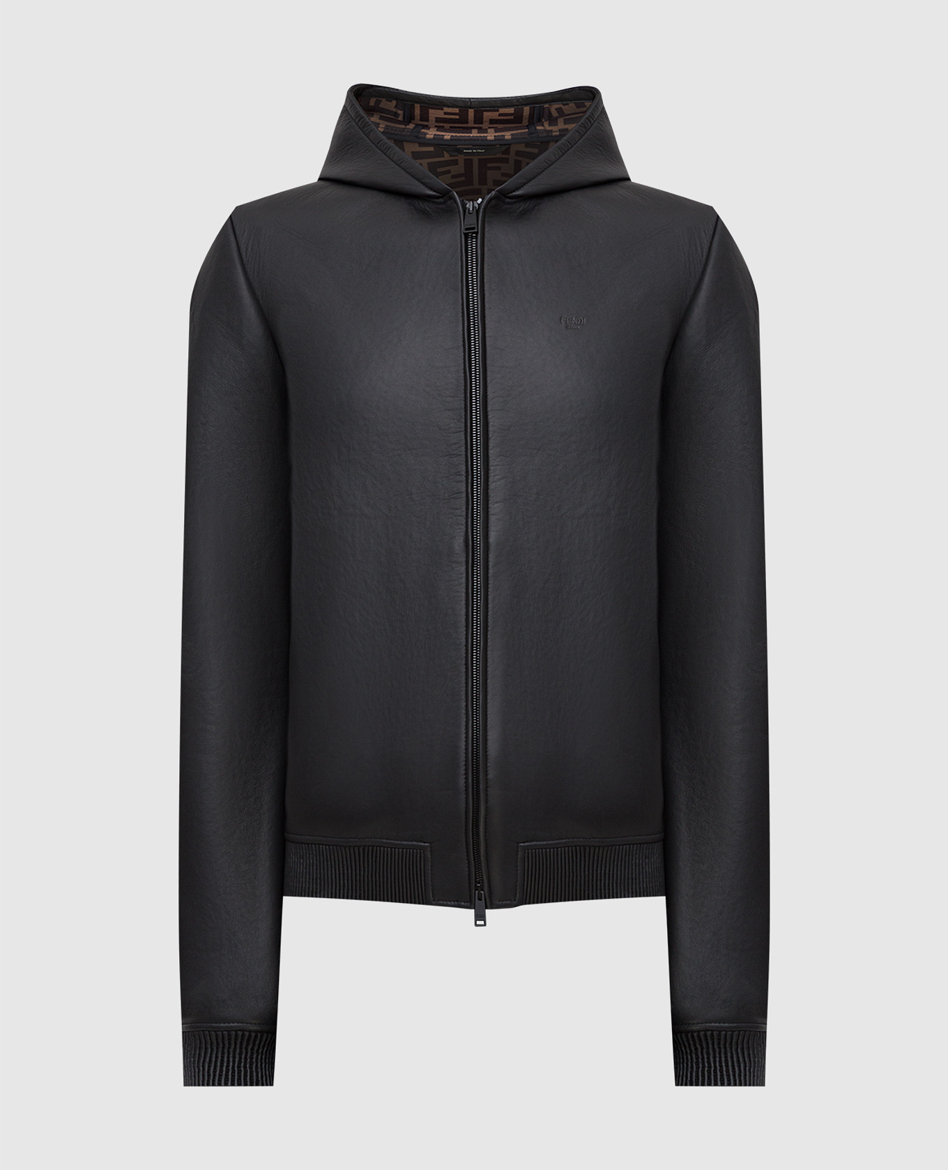 Fendi - Hooded leather jacket FPJ046A4C6 - shop with European delivery ...