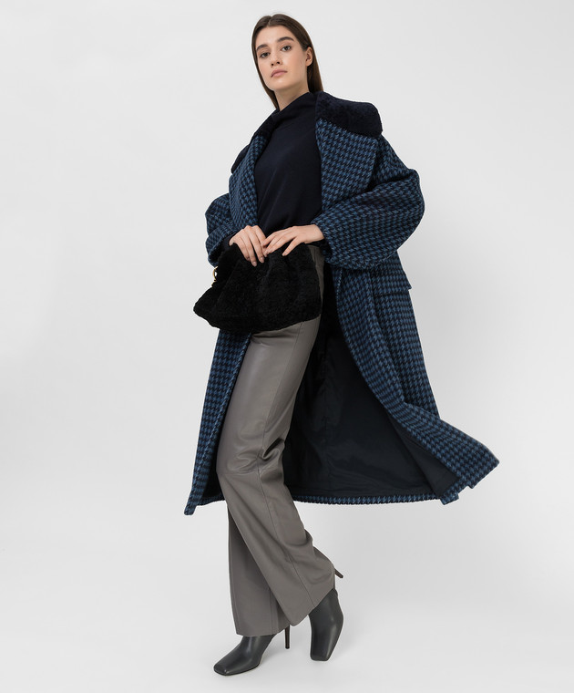 Simonetta Ravizza - Valerie blue coat with patterned fur VALERIE - shop ...