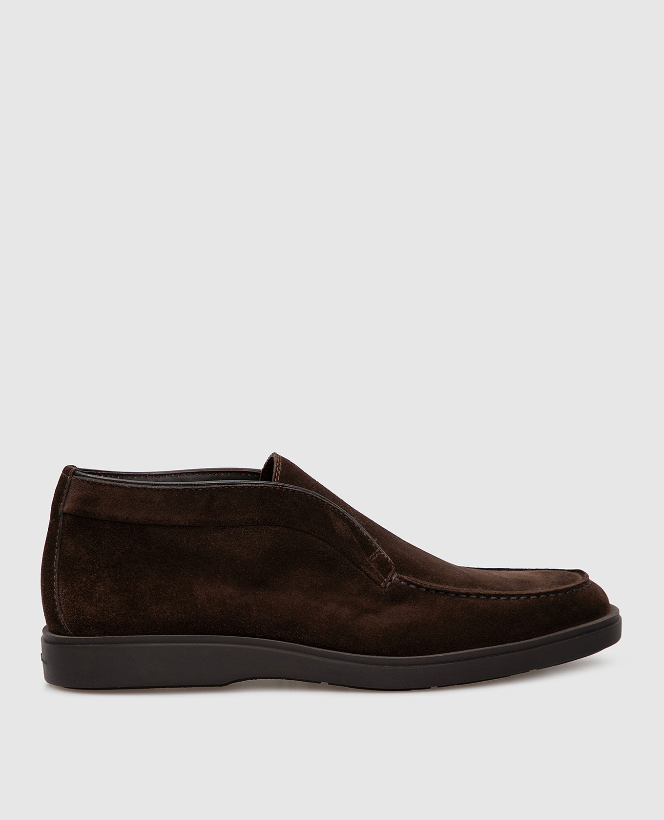 Santoni - Quercia Dark Brown Suede Slippers MGDG17823DATKSVU - shop ...