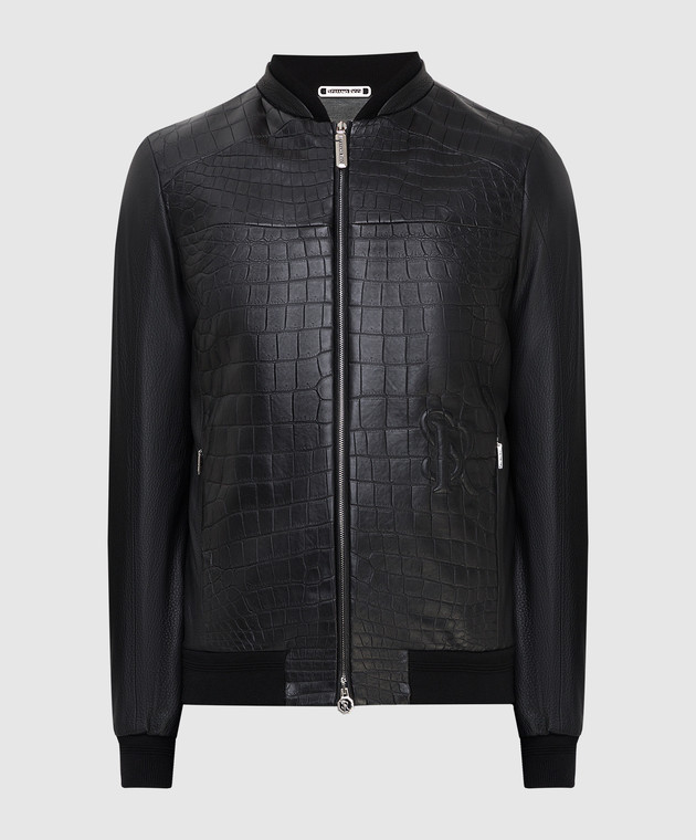 Stefano Ricci - Black crocodile and deer skin jacket MDJ11000105502 ...