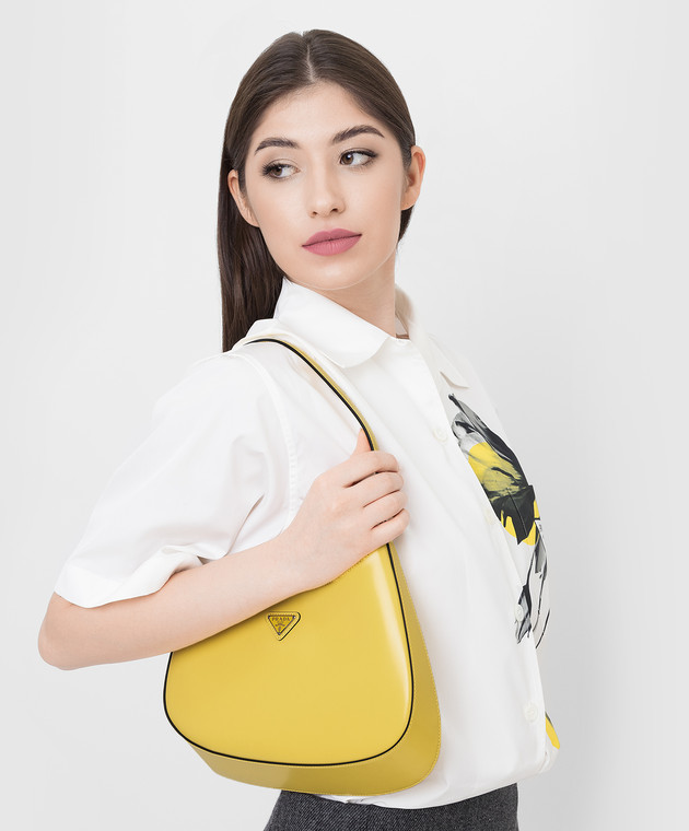 Prada - Cleo yellow leather bag 1BC499ZO6 - shop with Czech Republic ...