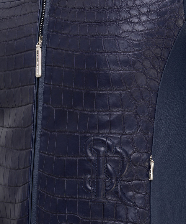 Stefano Ricci - Navy blue crocodile and deerskin jacket MDJ11000105502 ...