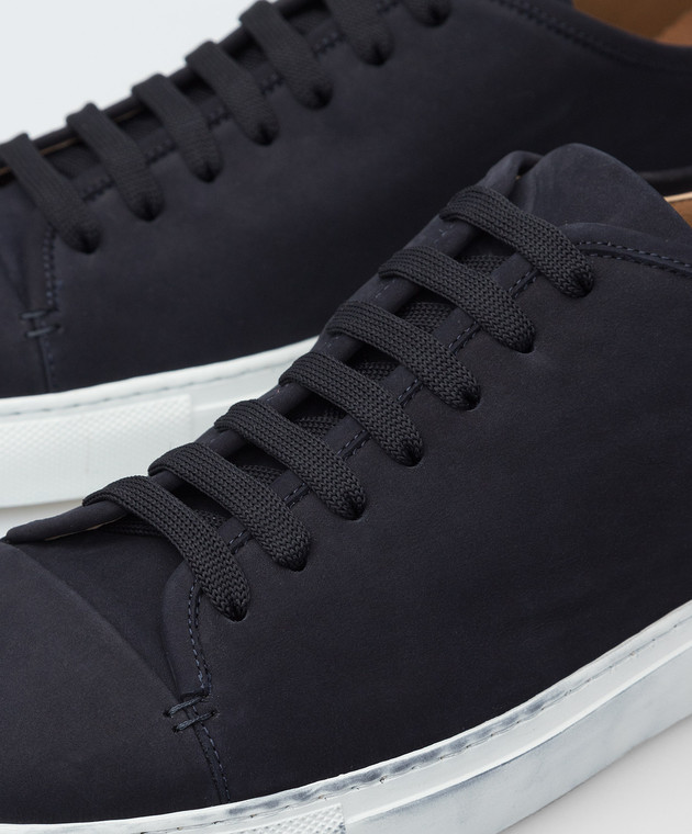 Enrico Mandelli - Navy Suede Sneakers Z0TENN5217 - shop with European ...