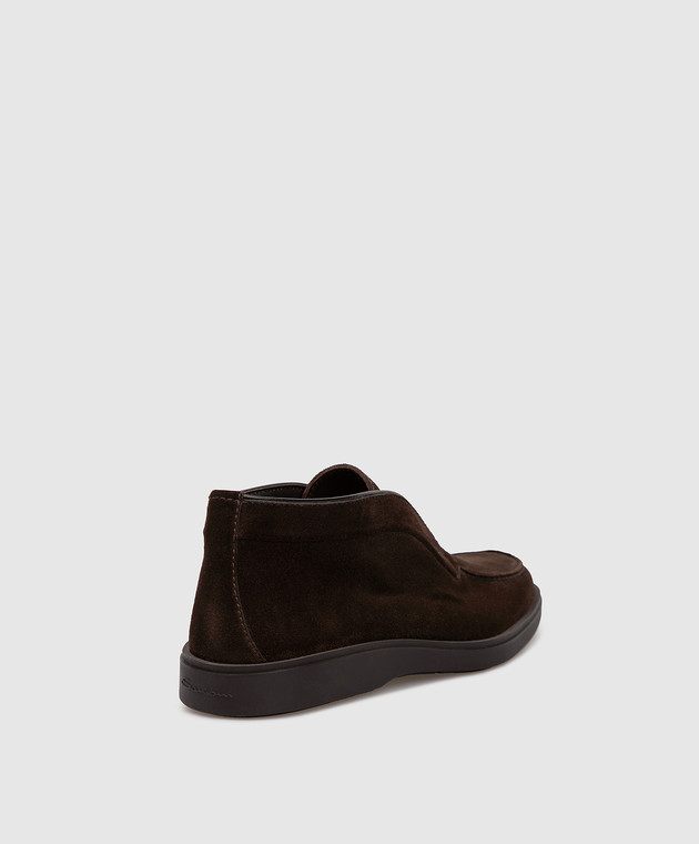 Santoni - Quercia Dark Brown Suede Slippers MGDG17823DATKSVU - shop ...